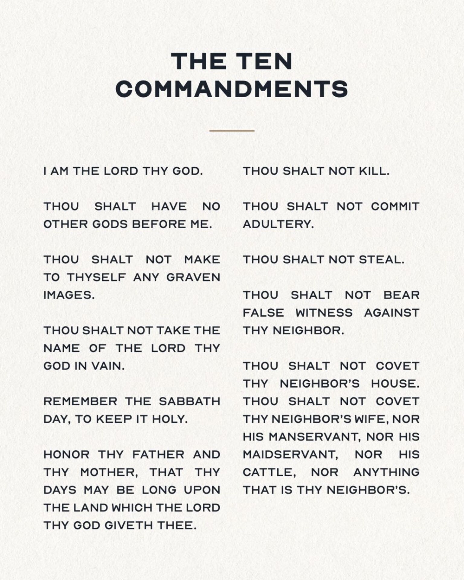 Commandments in the Classroom