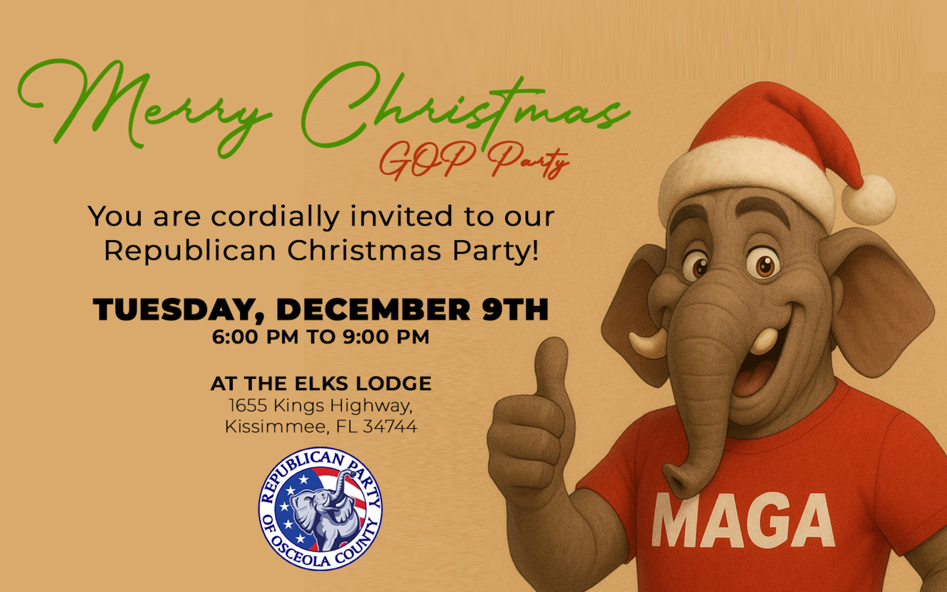 Osceola GOP Christmas Party – December 9th
